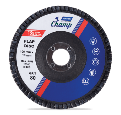 Norton Champ 4" Metal Flap Disc | Norton Abrasives | India